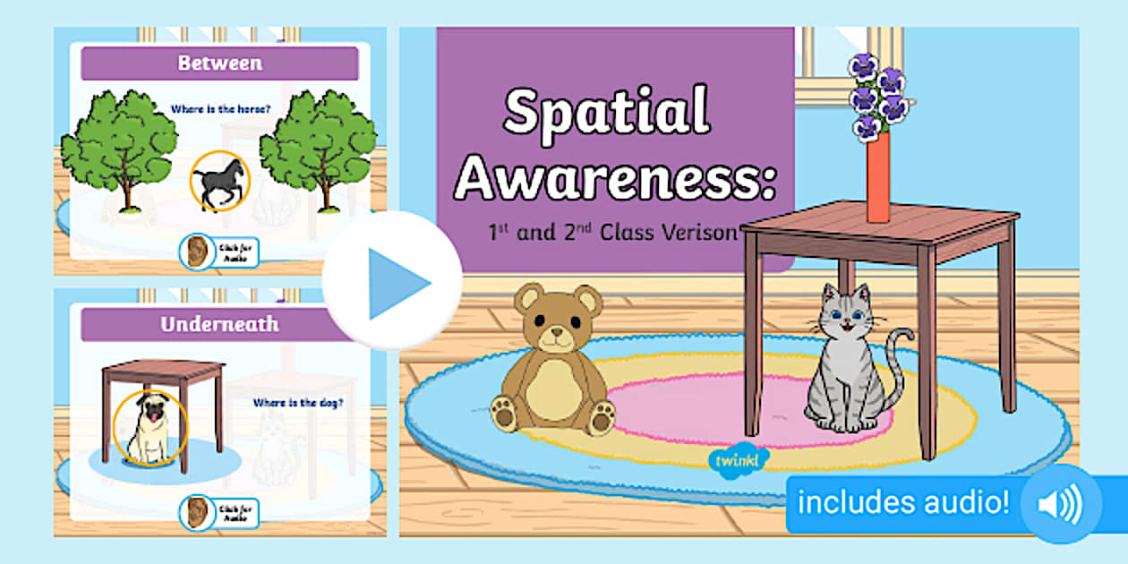 Spatial Awareness Audio PowerPoint (Teacher-Made) - Twinkl