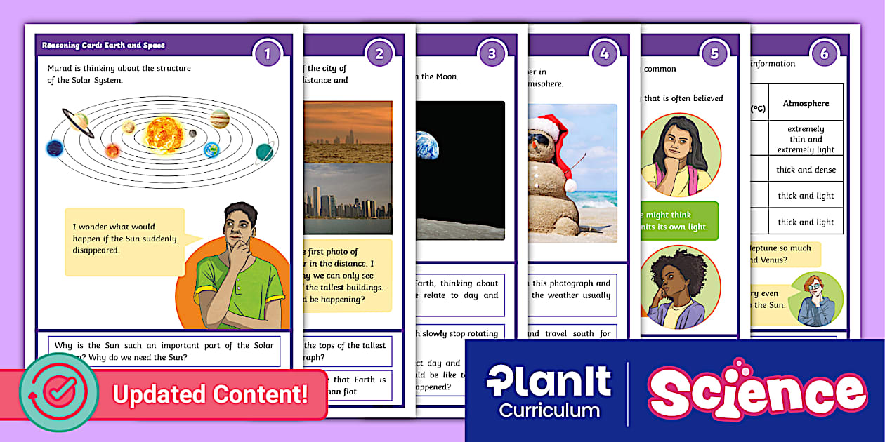 Science: Earth and Space: Year 5 Reasoning Cards - Twinkl