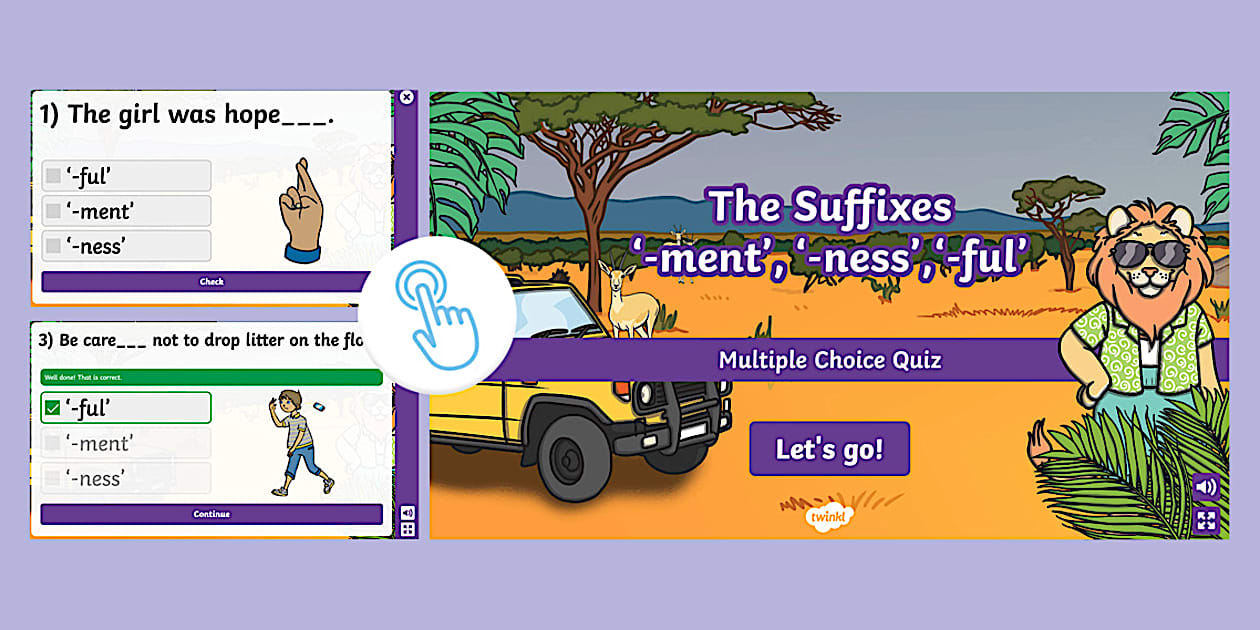 KS1 Suffixes Multiple Choice Quiz | Twinkl English - Twinkl