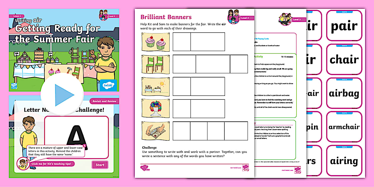 'air' Phonics Lesson Pack - Level 3 Week 9 Lesson 4 - Twinkl