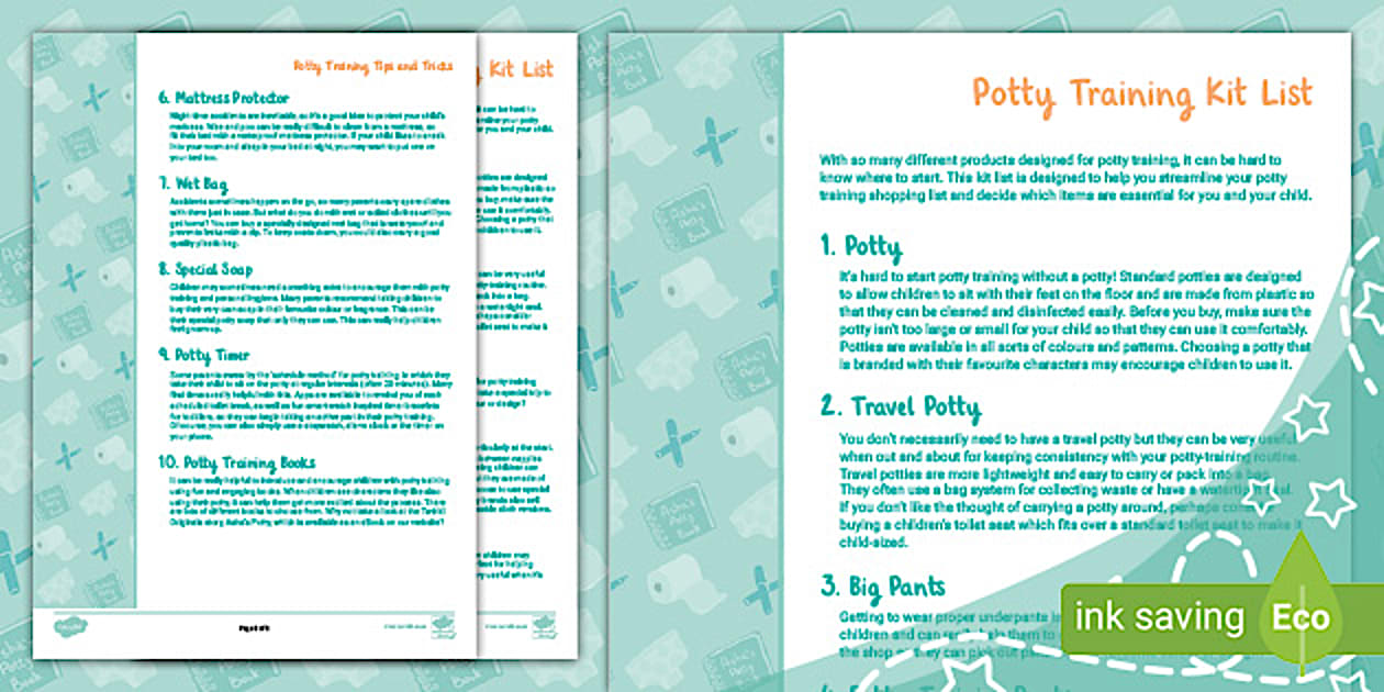 Potty Training Kit List (teacher made) - Twinkl