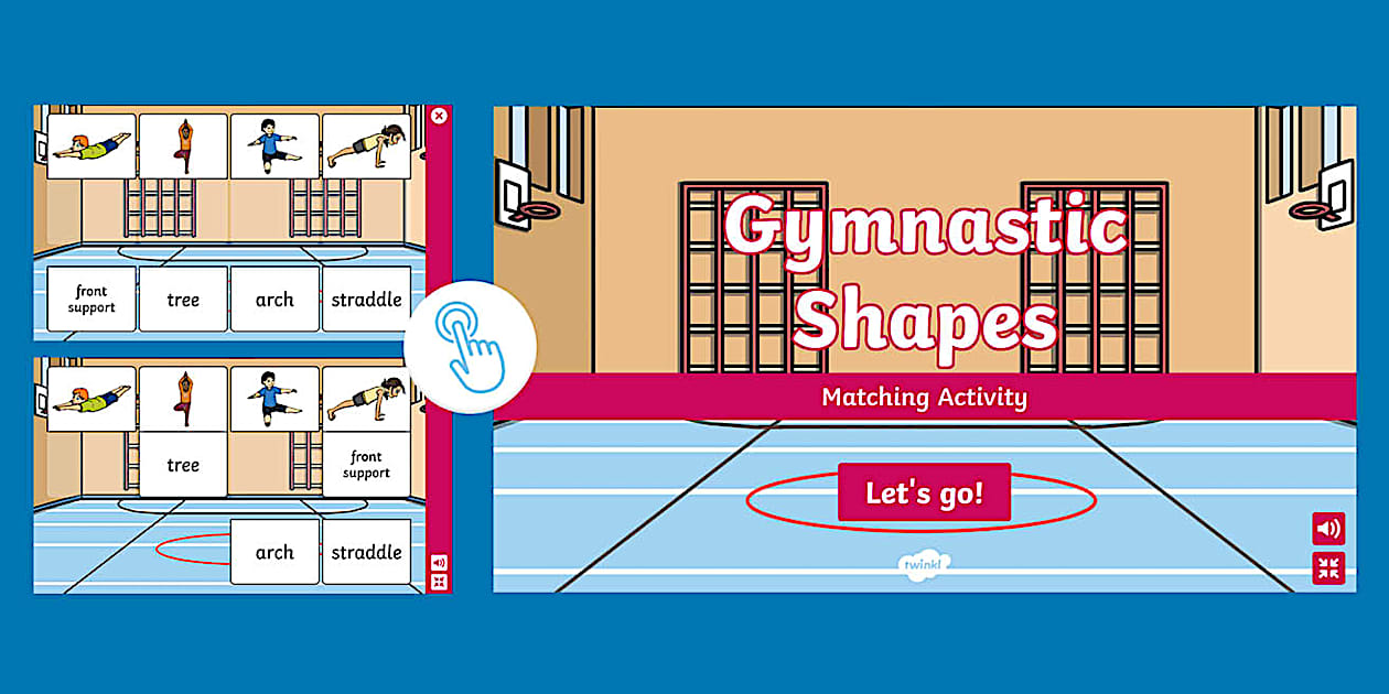 Gymnastic Shapes Interactive Matching Game (teacher made)