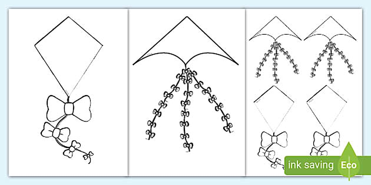 Kite Colouring Templates (teacher made) - Twinkl