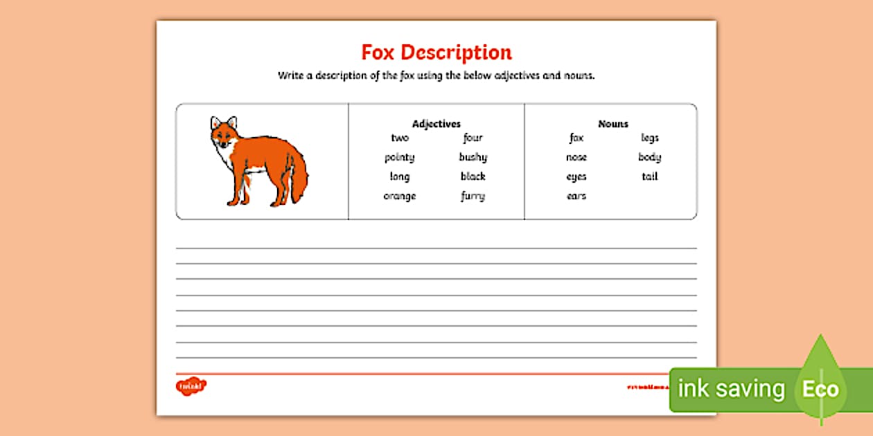 Fox Description Activity to Support Teaching on Hattie and the Fox