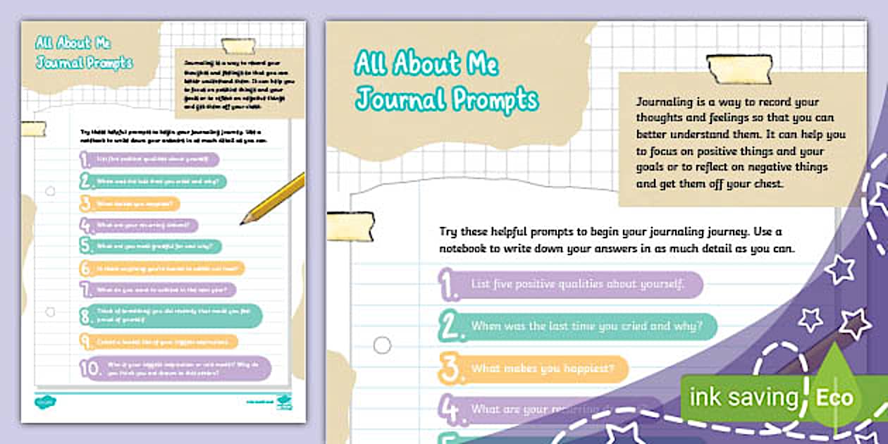 Journal Prompts: All About Me (Teacher-Made) - Twinkl