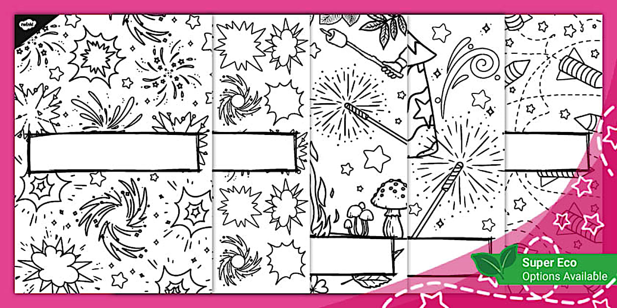 Fireworks-Themed Name Doodle Pages | Download and Print