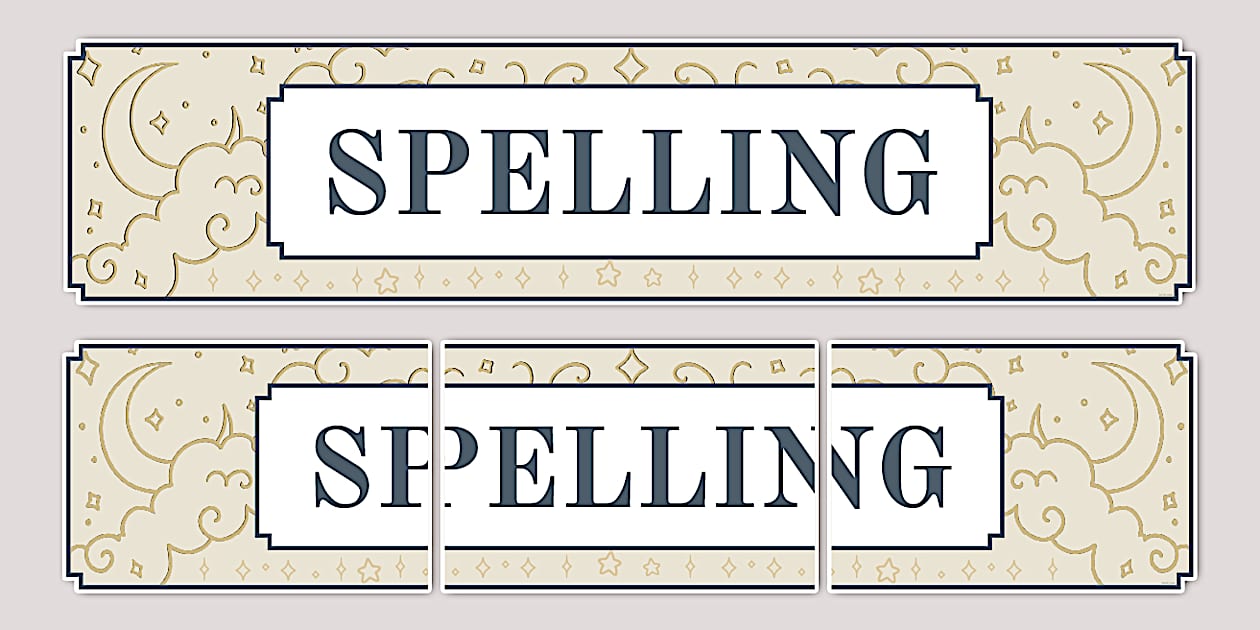 Celestial-Themed Spelling Banner (teacher made) - Twinkl