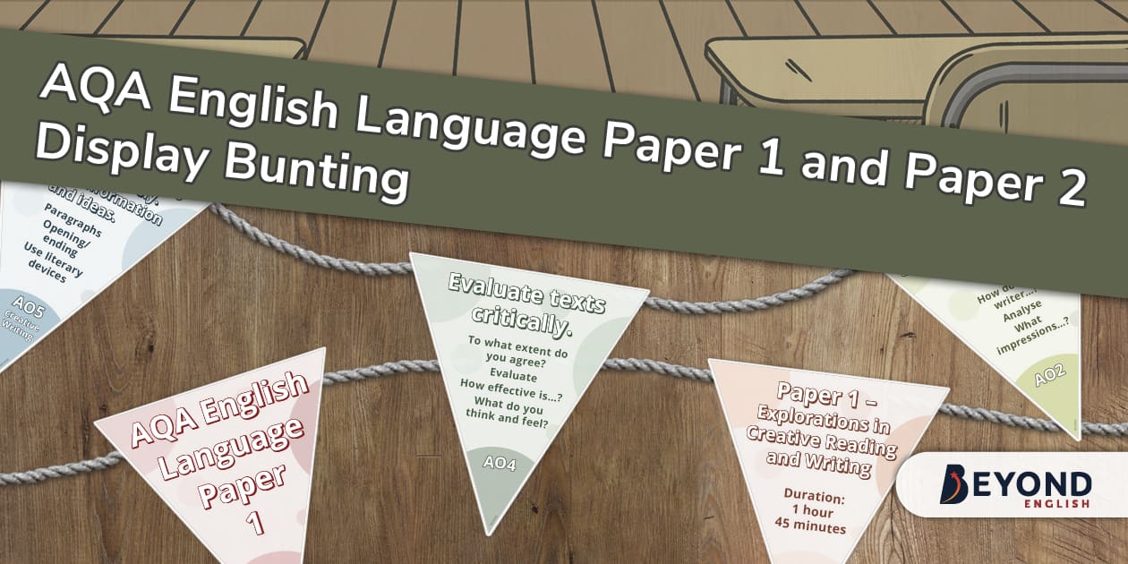 AQA English Language Paper 1 and Paper 2 Display Bunting