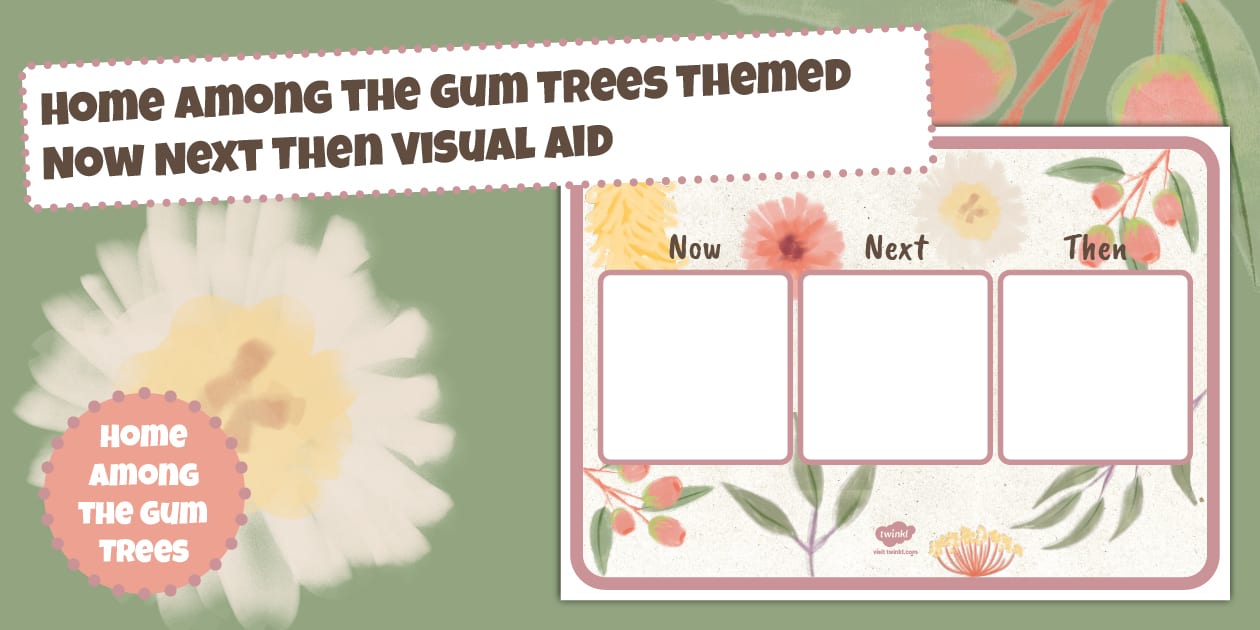 * NEW * Home Among the Gum Trees-Themed Now Next Then Visual Aid