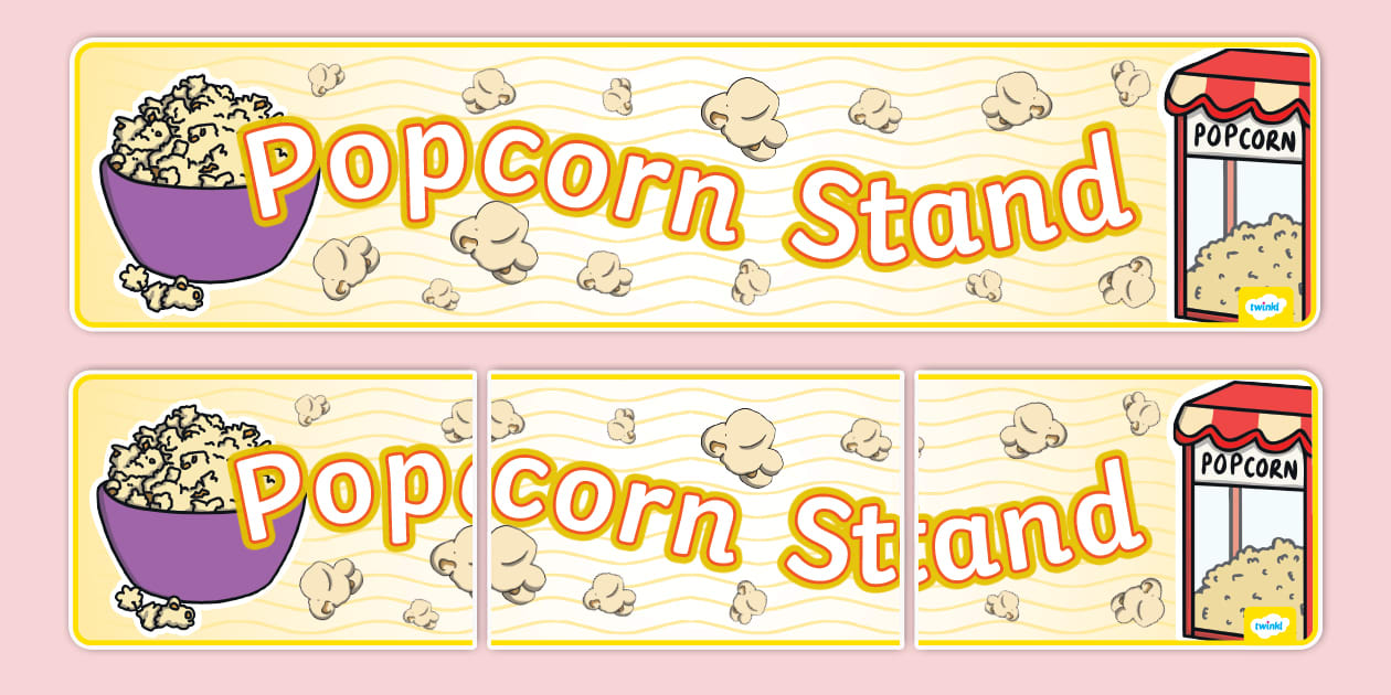 Popcorn Stand Display Banner
