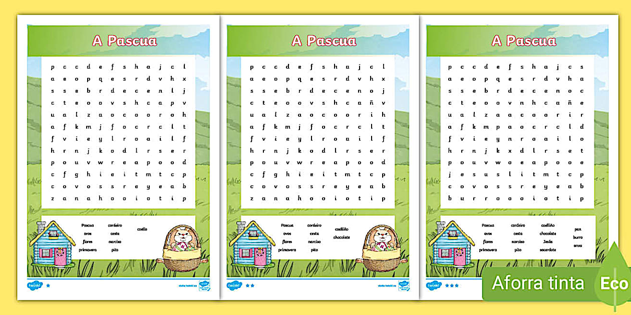 Sopa de letras: A Pascua - Galego