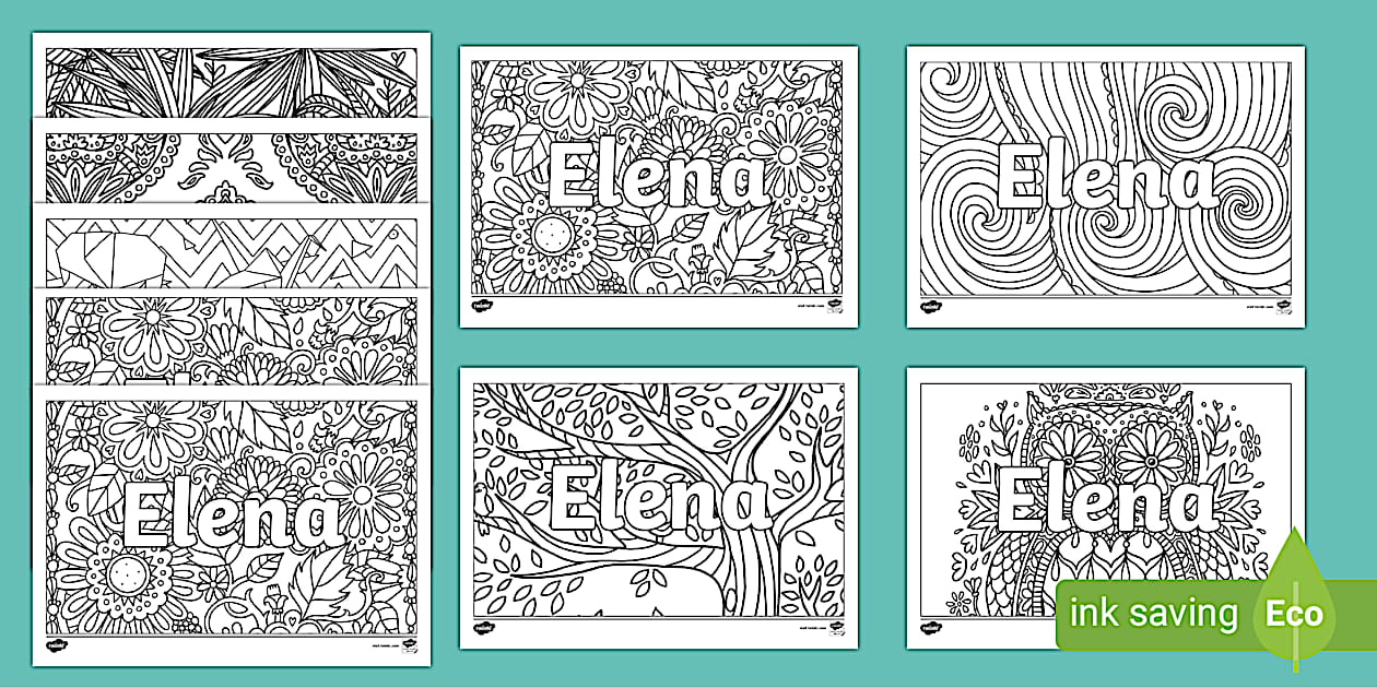Elena Mindfulness Name Colouring Activity | Mindfulness