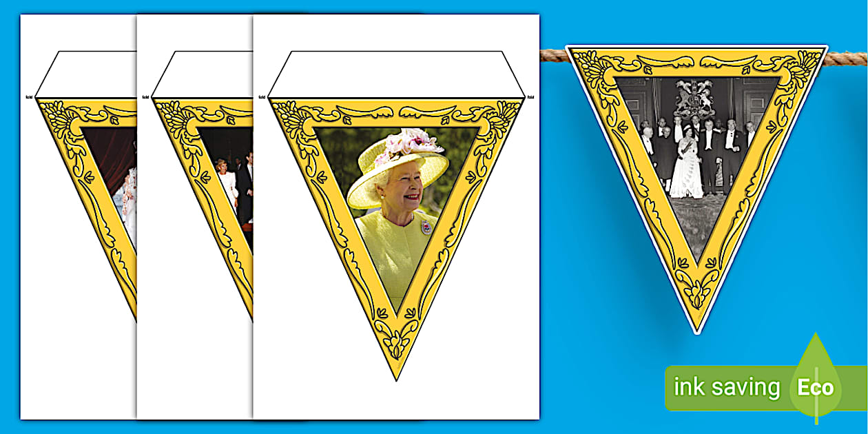 Queen Elizabeth II Through the Ages Photo Bunting - Twinkl