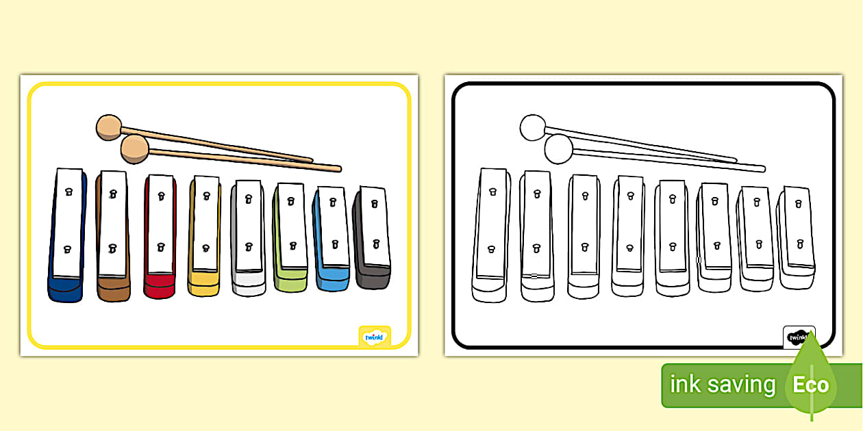 👉 Chime Bars Music Display Poster and Colouring - Twinkl