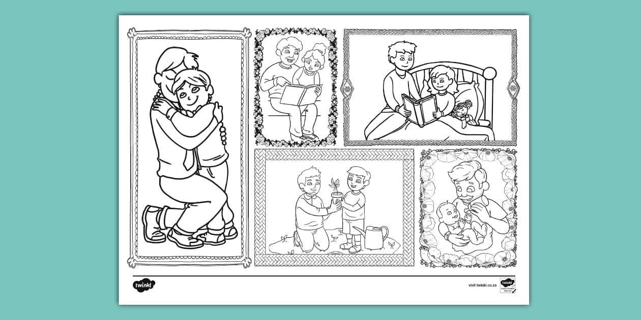Gelukkige Vadersdag Inkleurbladsy (teacher made) - Twinkl