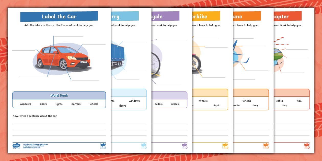 Label the Vehicle Activity (teacher made) - Twinkl