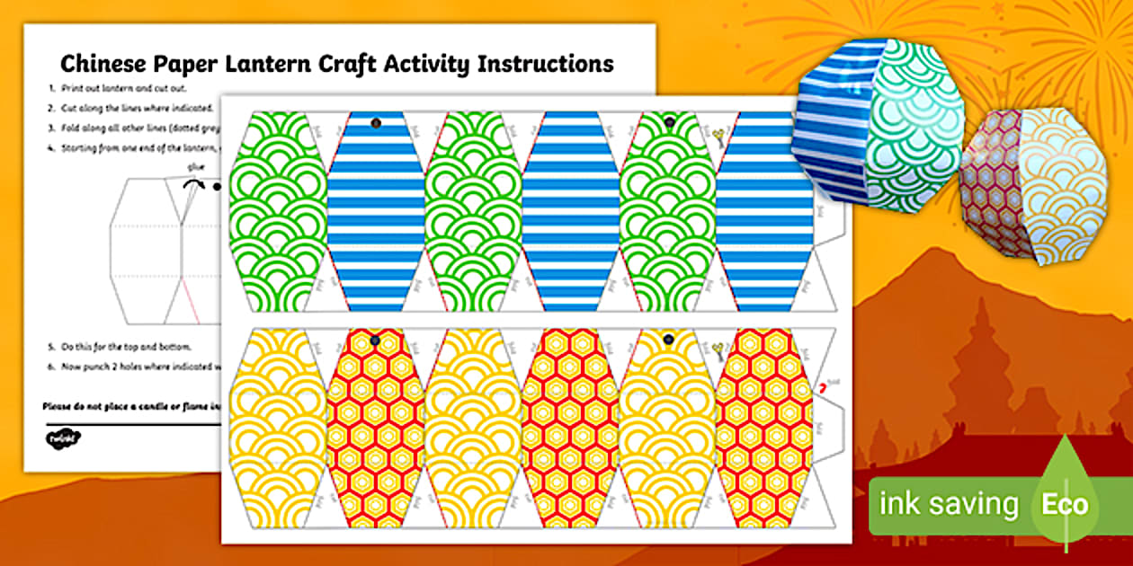 Chinese New Year lanterns craft | Easy to print | Twinkl