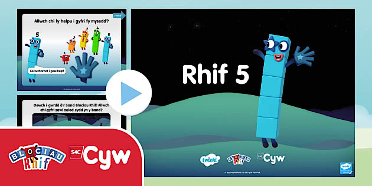 FREE! - Blociau Rhif: Pŵerbwynt Band Rhif Pump - Twinkl