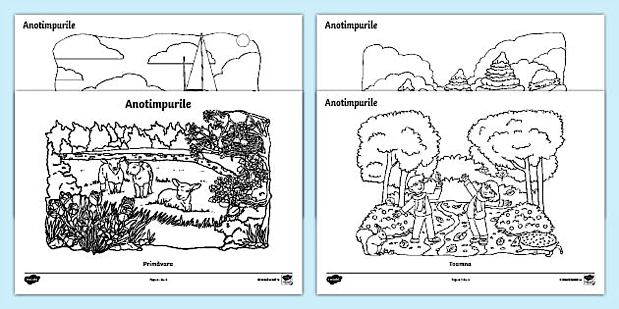 Anotimpurile – Desene de colorat (teacher made) - Twinkl