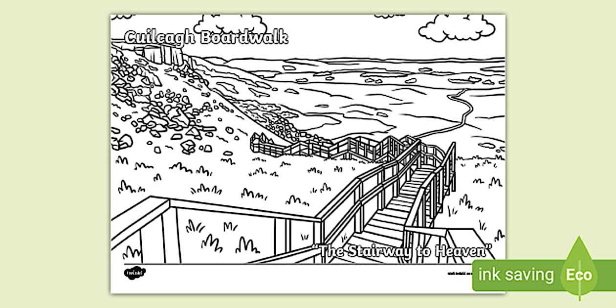 Cuilcagh Boardwalk Colouring Sheet (teacher made) - Twinkl