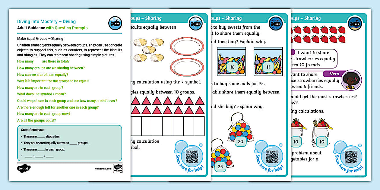 👉 Year 2 Diving into Mastery: Step 8 Make Equal Groups – Sharing