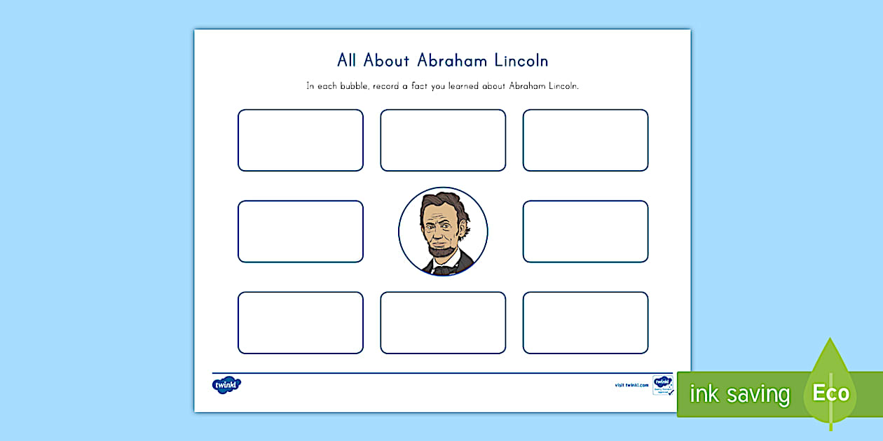 All About Lincoln Bubble Map Activity for Kids | Twinkl