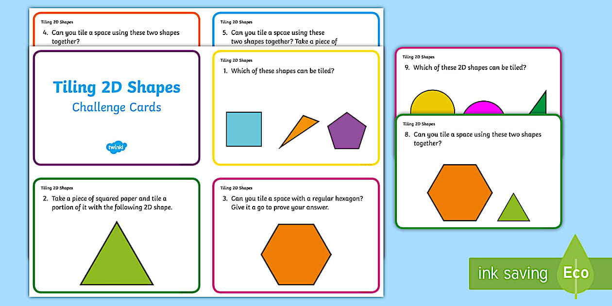 Tiling 2D Shapes Challenge Cards - Twinkl