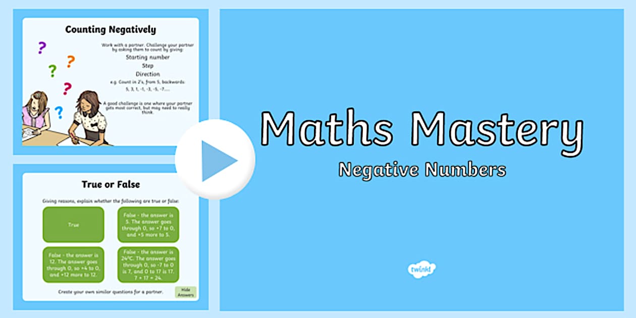 Number and Place Value Negative Numbers Maths Mastery PowerPoint