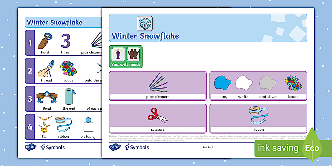 Twinkl Symbols: Winter Snowflake Craft (professor feito)