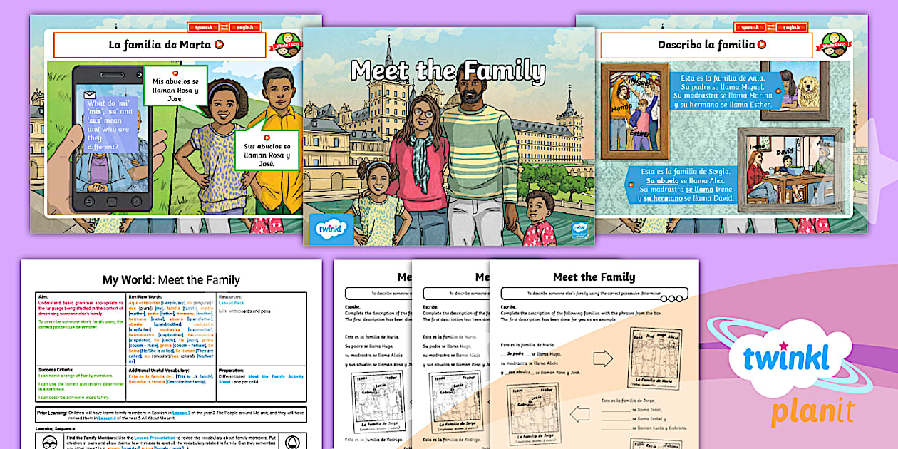 👉 PlanIt Year 5 Spanish Lesson: Meet the Family - Twinkl