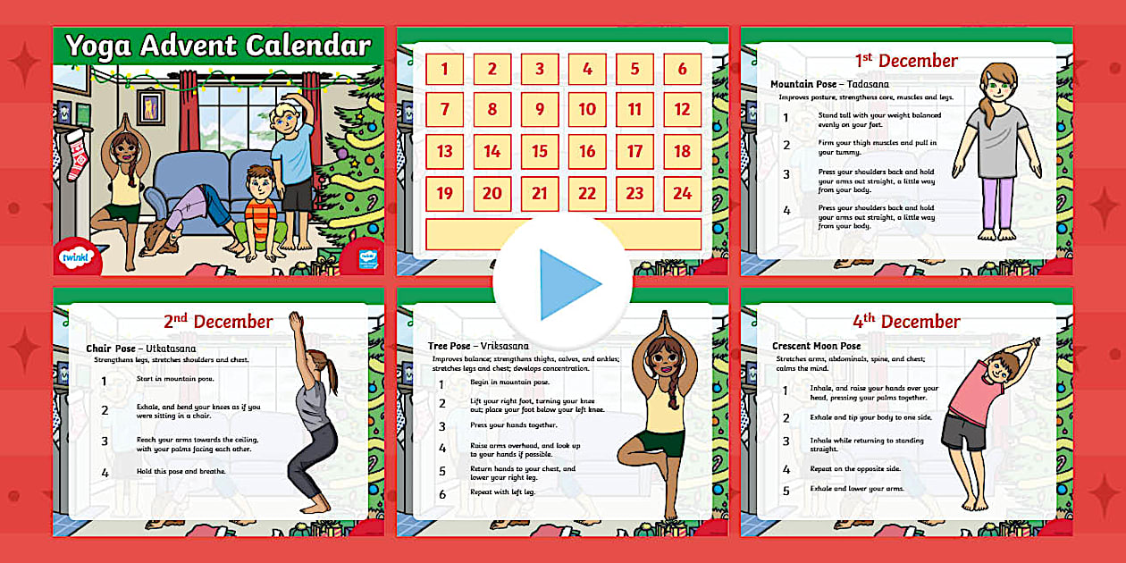 Yoga Advent Calendar PowerPoint | Primary Resources - Twinkl