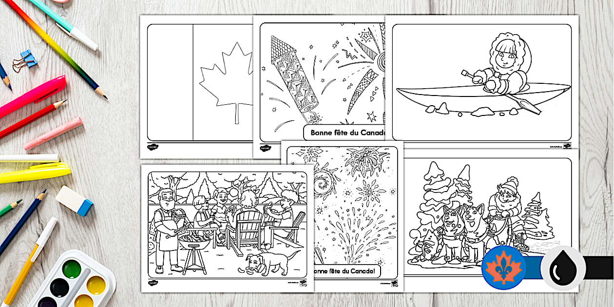 Canada Day Primary Colouring Pages French - Twinkl