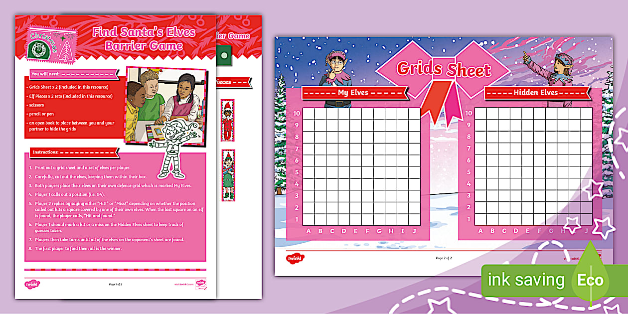 Find Santa's Elves Barrier Game (Ages 7 - 11) (Teacher-Made)