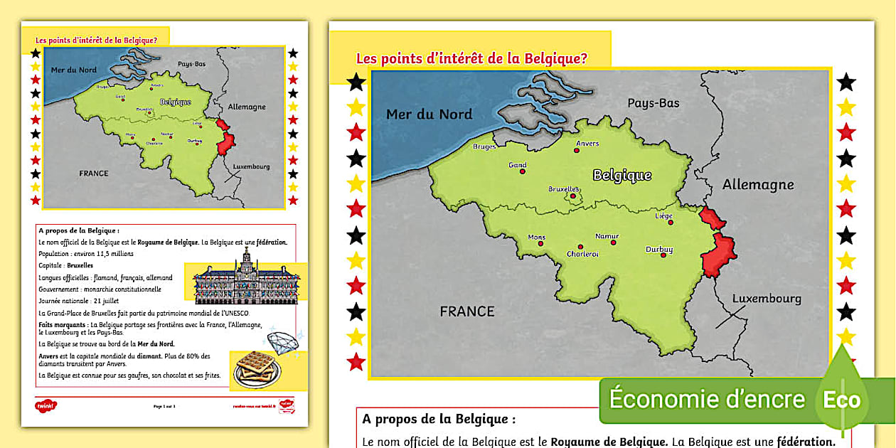 Les points d'intérêt de la Belgique (teacher made)