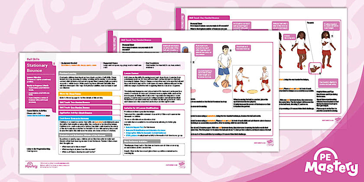 PE Mastery: Year 2 Ball Skills Lesson 8 - Stationary Bounce