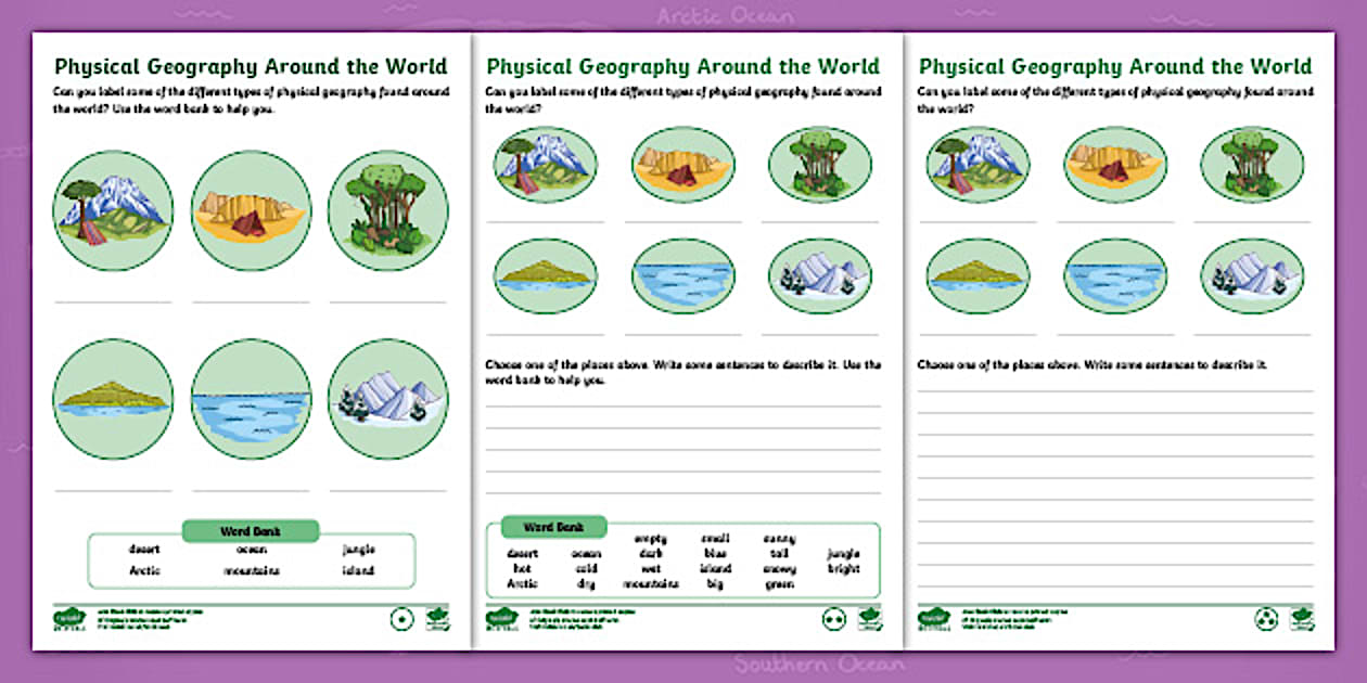 Editable KS1 Physical Geography Labelling Activity - Twinkl