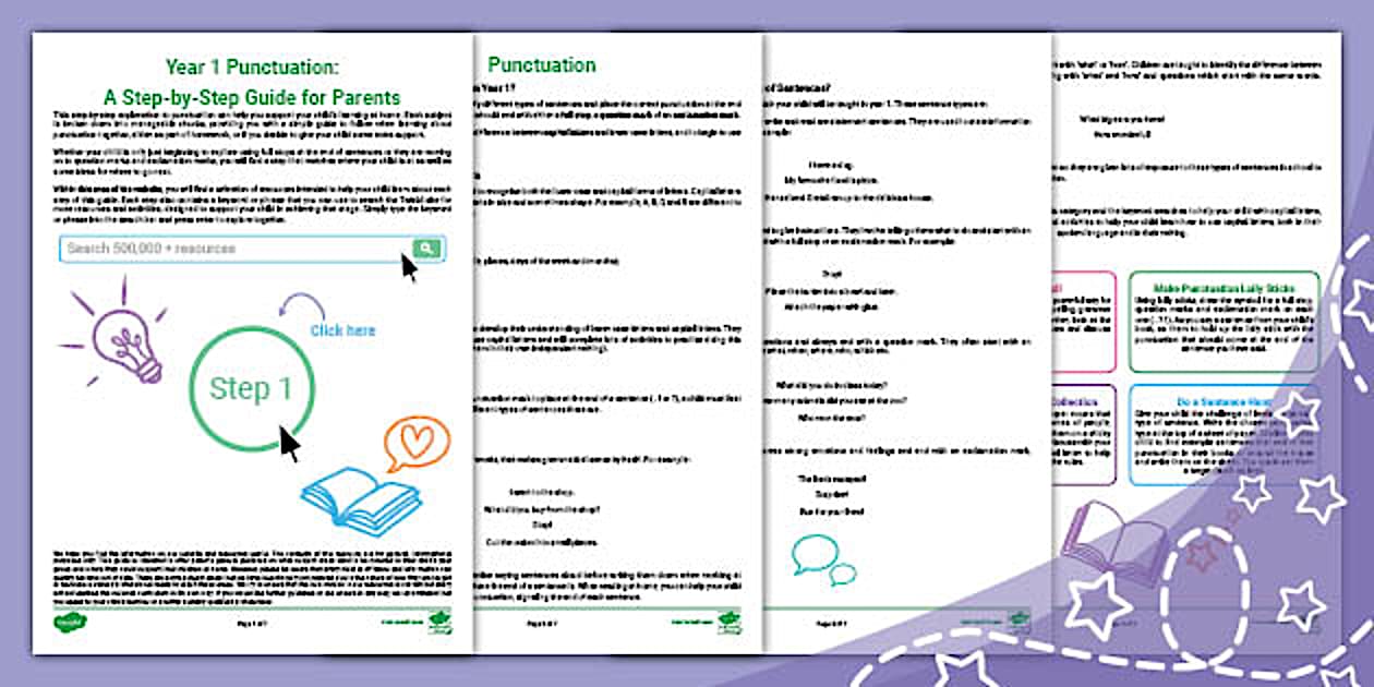 Parent Guide to Year 1 Punctuation | Home Activity Pack