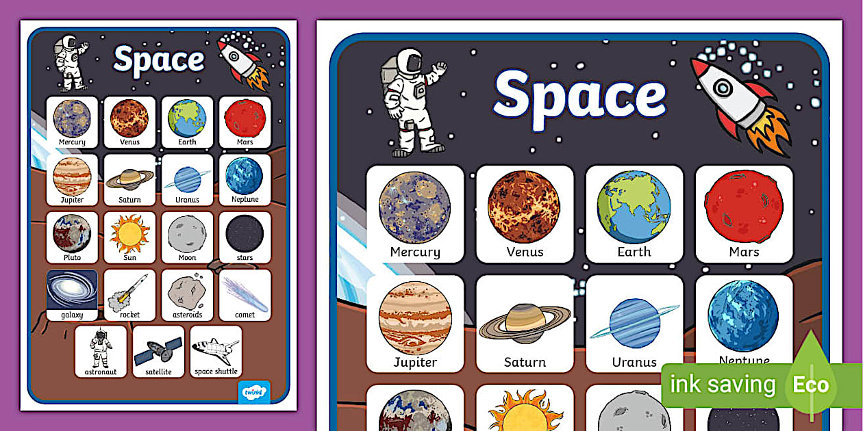 Space Vocabulary Poster | F-2 | Teacher-Made - Twinkl