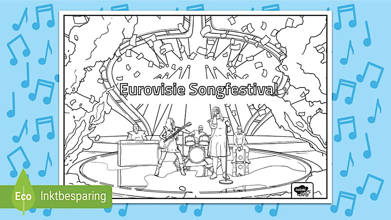 Eurovisie Kleurplaat | Twinkl Party (Teacher-Made) - Twinkl