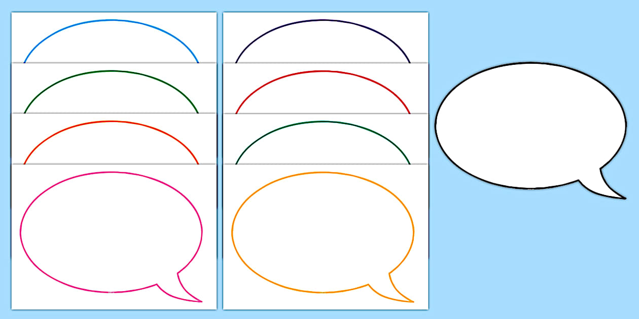 Black and White Editable Speech Bubbles - Twinkl