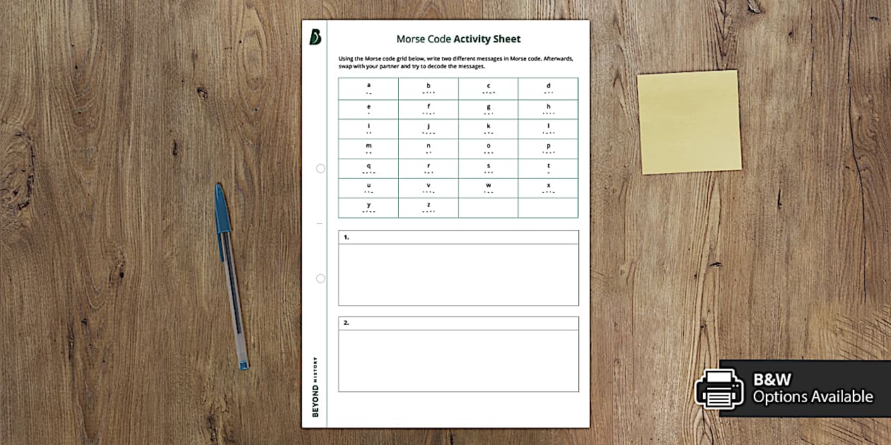Morse Code Activity Sheet