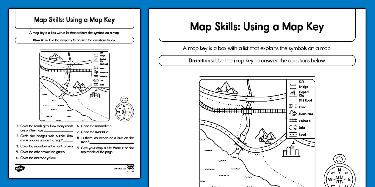 Second Grade Map Skills: Using a Map Key (teacher made)