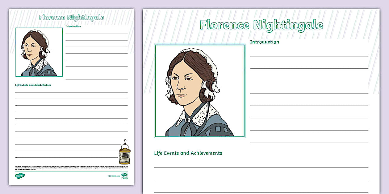 Florence Nightingale Biography Template - Twinkl