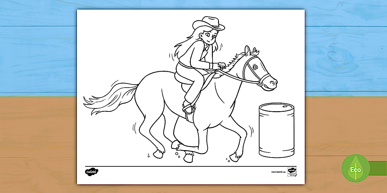 FREE! - Indigenous People and Horses Colouring Page - Twinkl