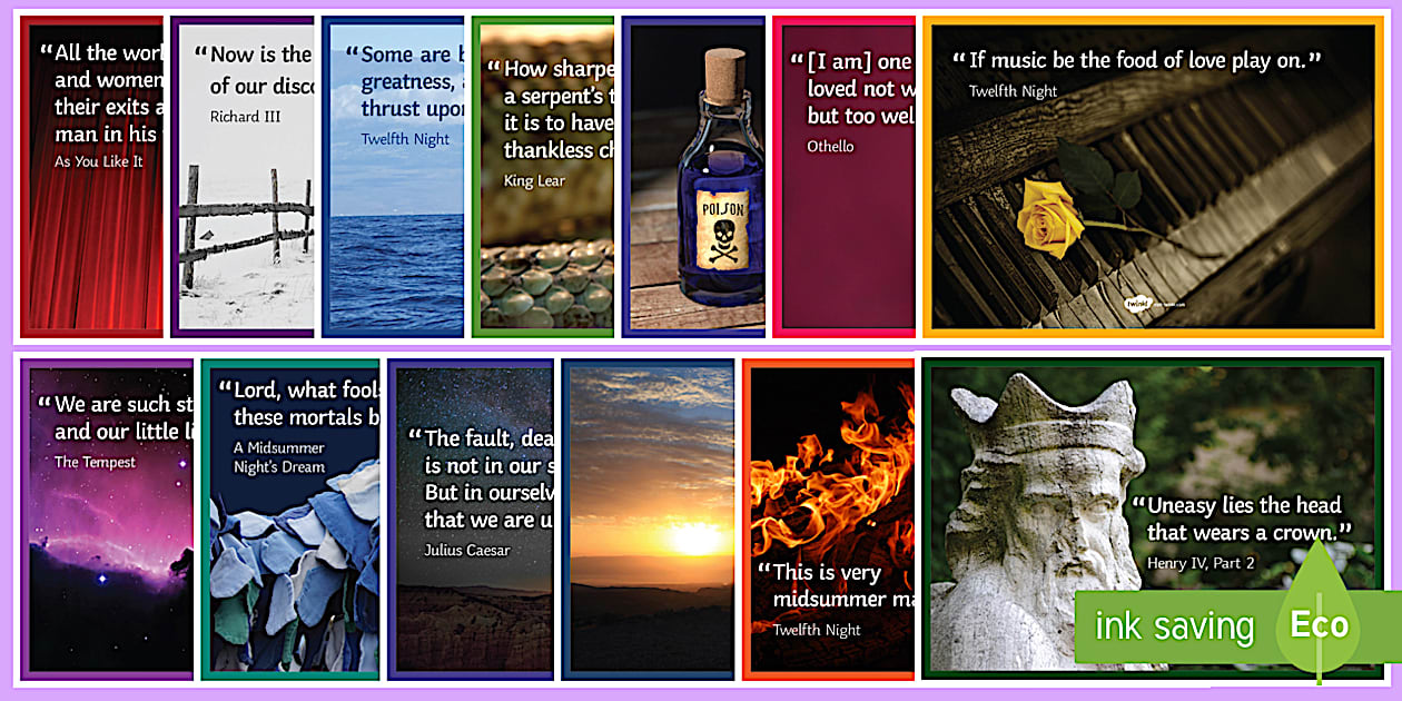 Mixed Shakespeare Quotations Display Pack (teacher made)
