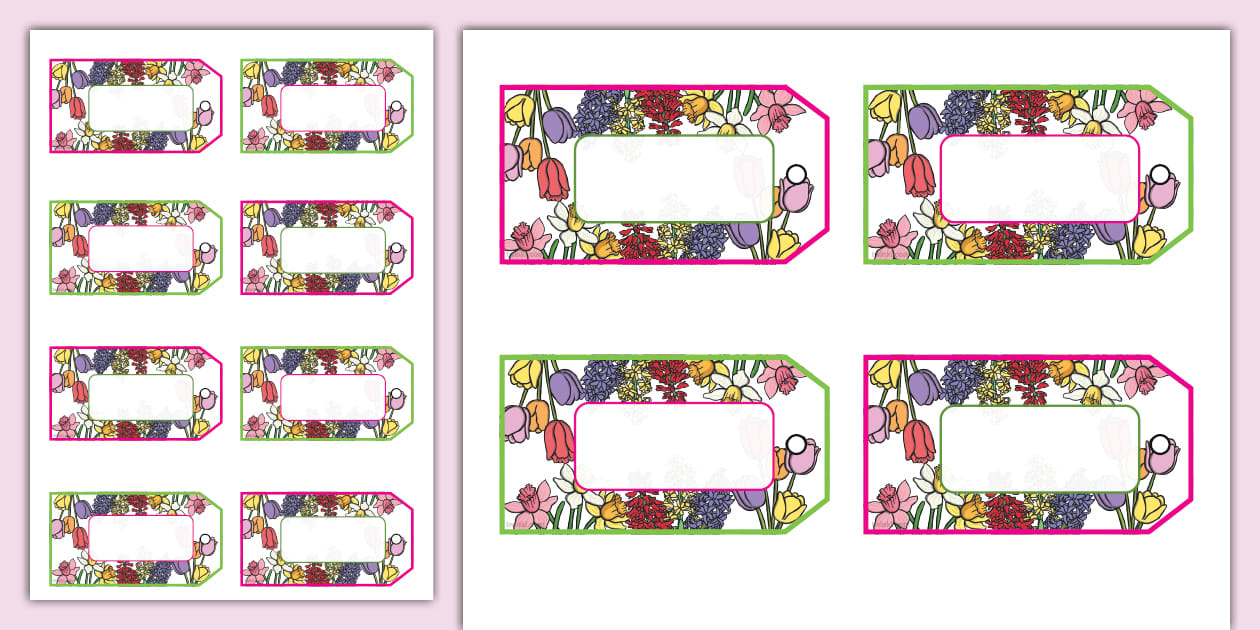 Floral Name Tags - Twinkl Classroom Management - Twinkl