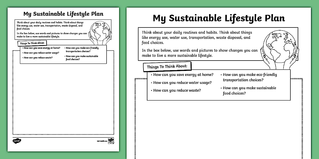 How to Live More Sustainably Worksheet | Twinkl USA