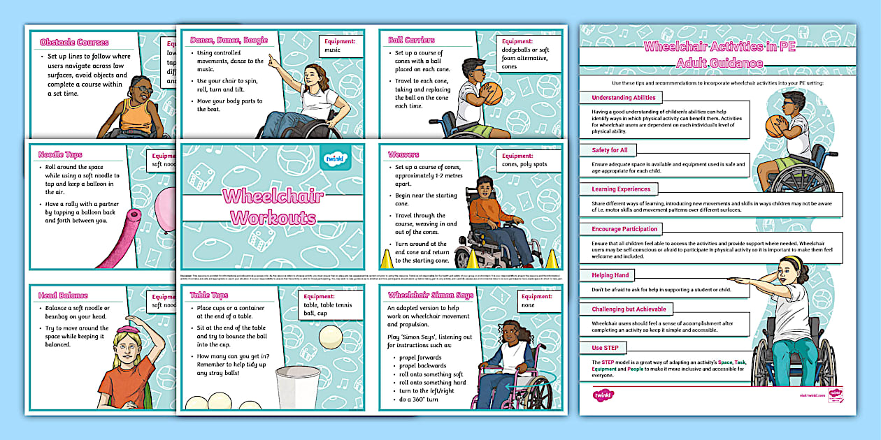 Inclusive PE - Wheelchair Workout Activities (teacher made)