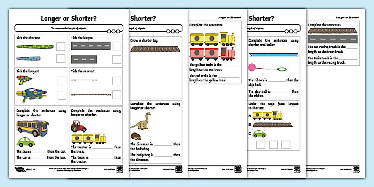 👉 Length Comparisons PlanIt Maths Activity Sheets