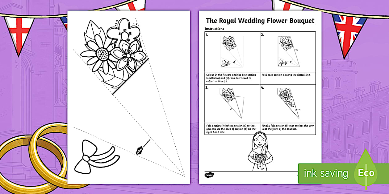 Cursive The Royal Wedding Flower Bouquet Worksheet - Twinkl